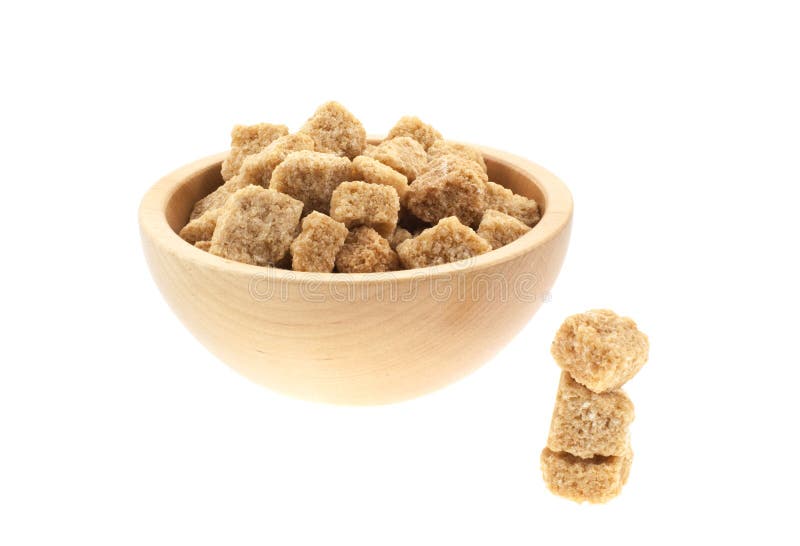 Brown Sugar Cubes in a Wood Bowl Stock Image - Image of color, healthy ...