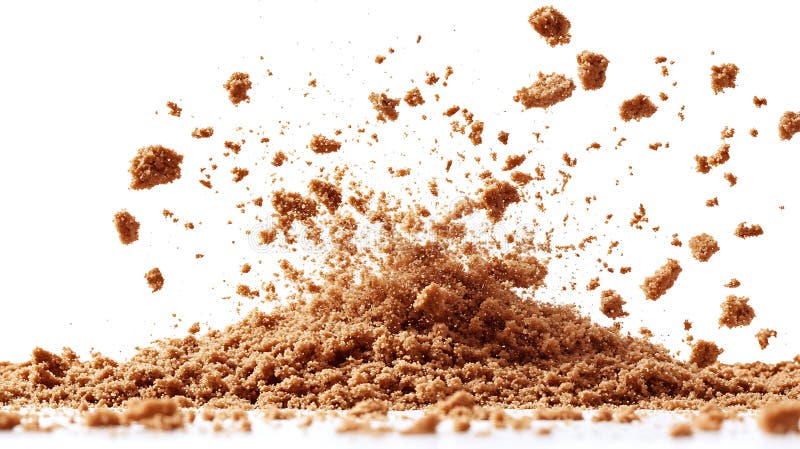 Brown Sugar Explosion with Dynamic Movement Isolated on White ...