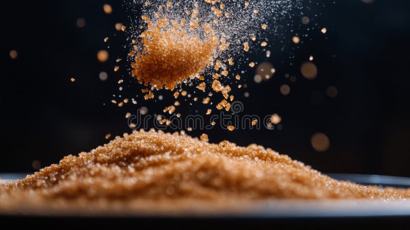 Brown Sugar Grains Falling Onto a Pile Stock Illustration ...