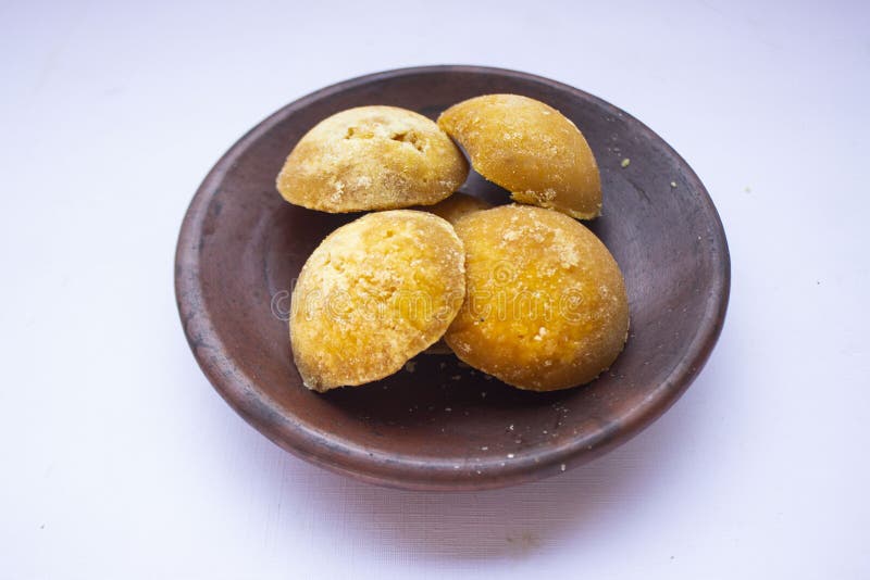 Brown Sugar or Java Sugar or Palm Sugar or Gula Jawa Isolated on White ...