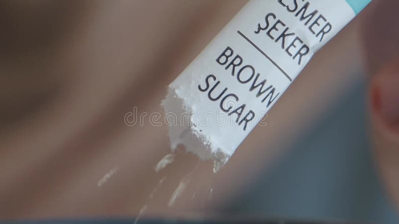 Brown Sugar in a Paper Packet Pouring Stock Video - Video of refined ...