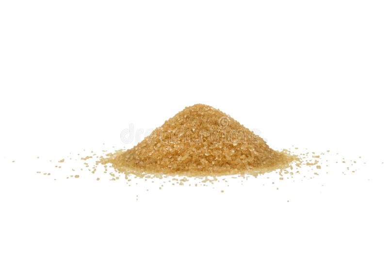 Brown Sugar Powder Isolated on White Background. Macro Shot Brown Sugar ...