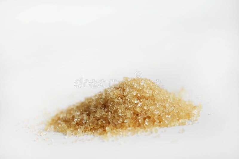 Brown Sugar on a White Background and Empty Top Space for Text. Stock ...