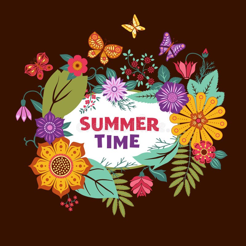 Brown Summer Holiday Doodle Stock Vector - Illustration of nature ...