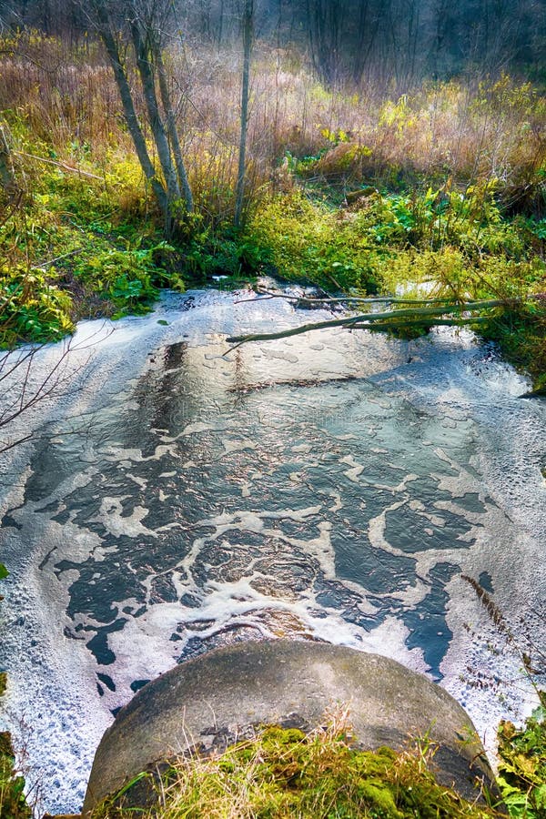 Brown Swamp Water Flows Down the Pipe Stock Photo - Image of downpipe ...