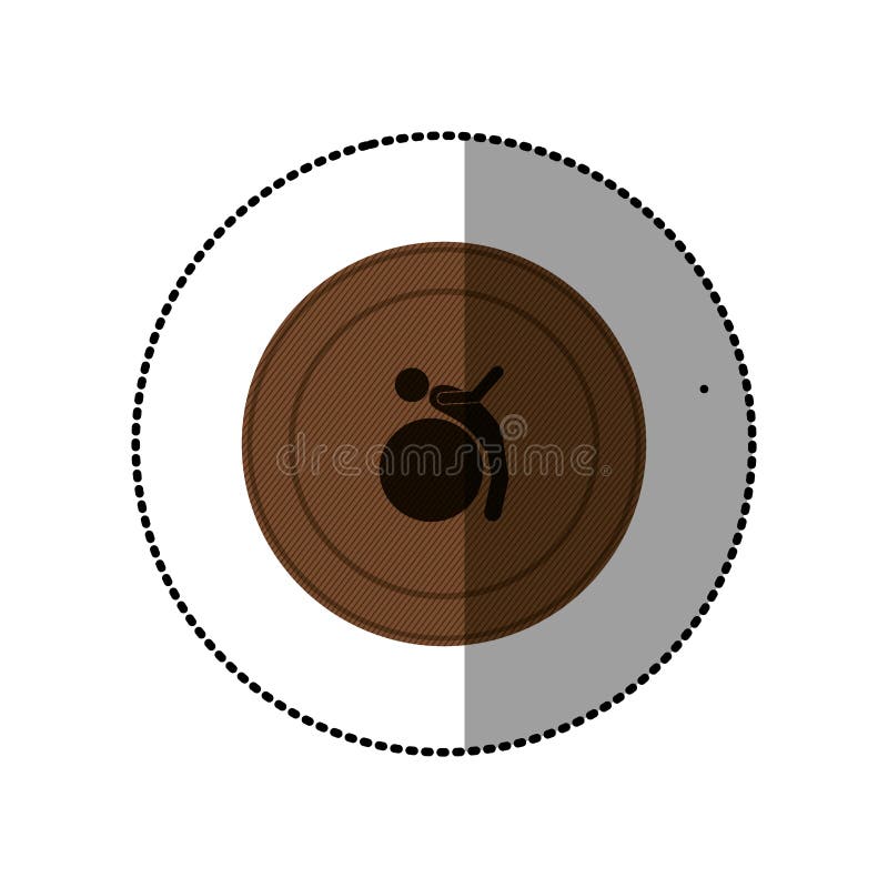 Brown Symbol Person Do Exercise Gym Stock Illustration - Illustration ...