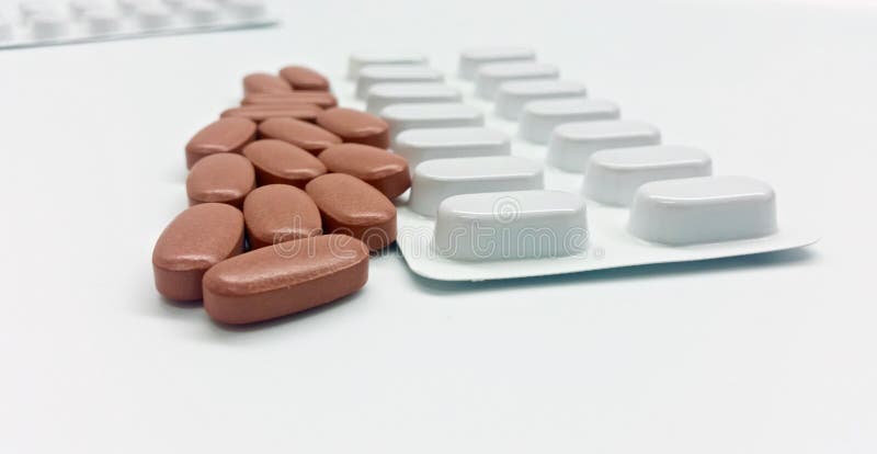 Brown Tablets in the Pharmacy Laboratory Stock Photo - Image of care ...