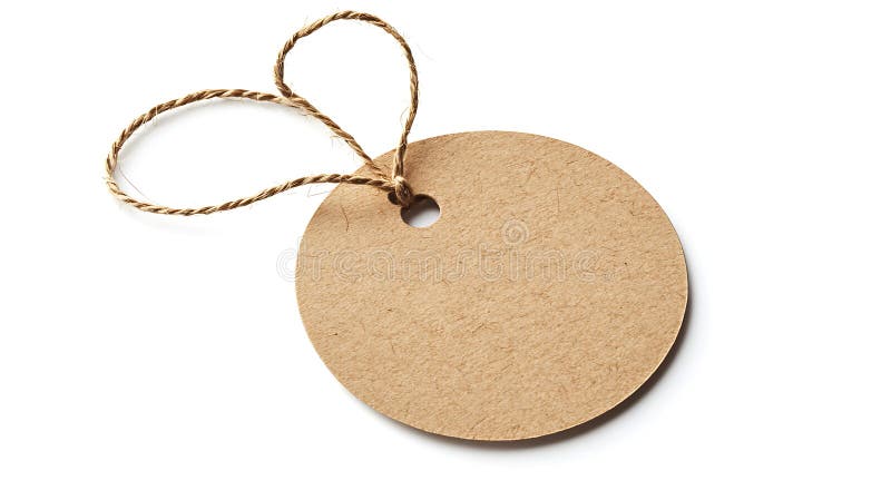 A Brown Tag with a Hole in the Center Stock Photo - Image of message ...