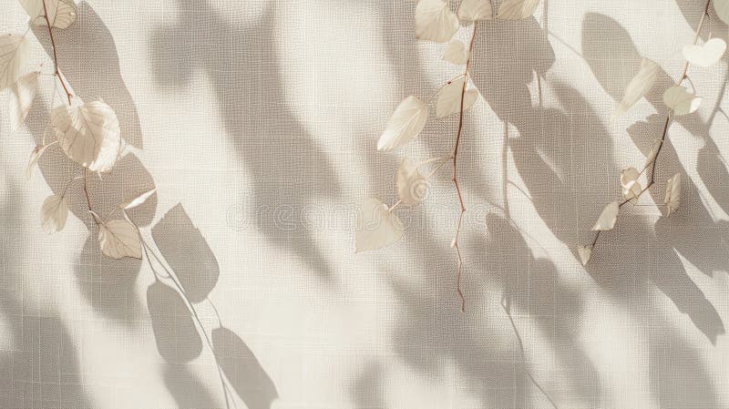 Brown and Tan Autumn Leaves Scattered on a White Fabric Background ...
