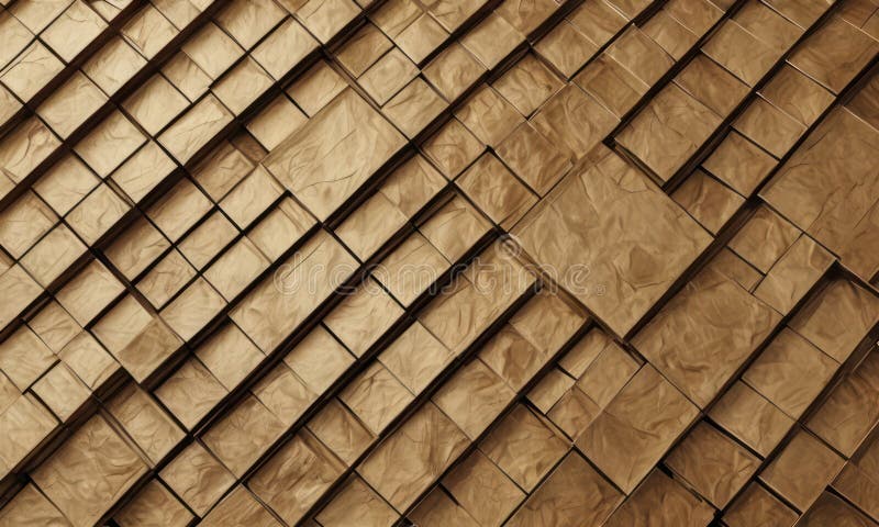 A Brown and Tan Pattern of Squares is Displayed on a Wall. Stock ...