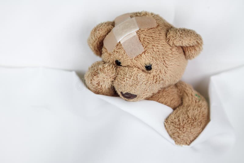 Poor Sick Teddy stock photo. Image of hospital, painful - 145950434