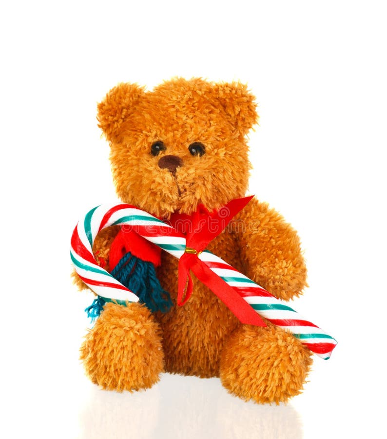 Brown Teddy Bear with a Candy Stock Image - Image of cute, fluffy ...