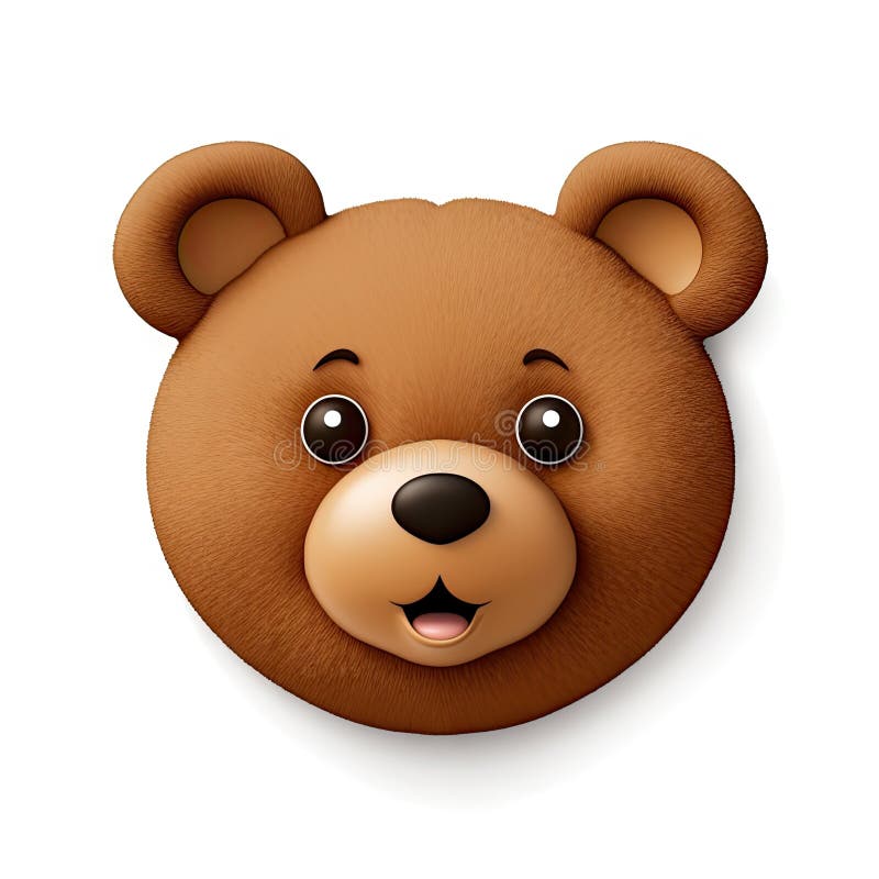 A Brown Teddy Bear S Head with a Big Smile. Generative Ai Stock ...