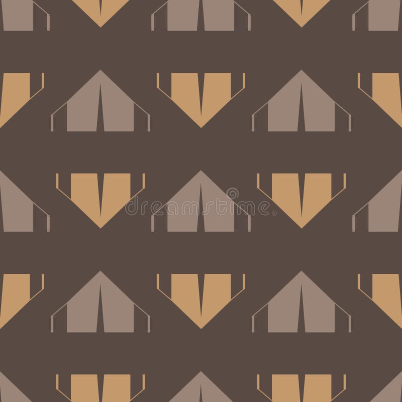 Brown Tent Seamless Pattern Stock Vector - Illustration of flat ...