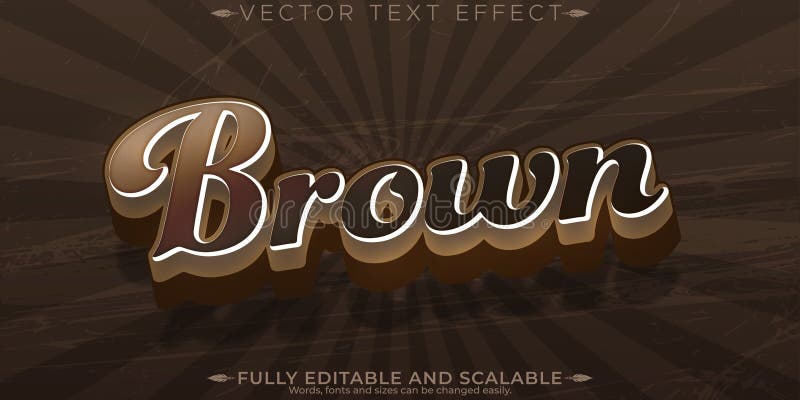 Brown Text Effect, Editable Retro and Colour Text Style Stock Vector ...