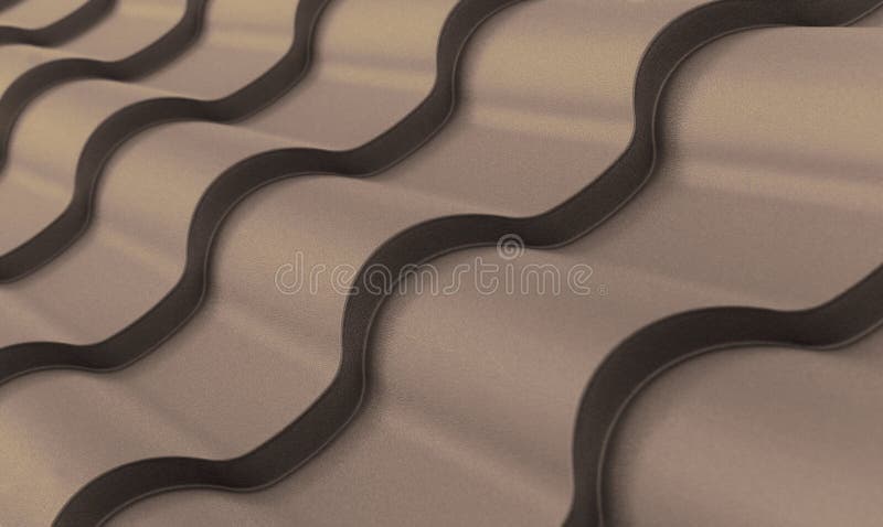 Brown Textural Impressive Wavy Dark Metal Tile Bevel Way Stock Image ...