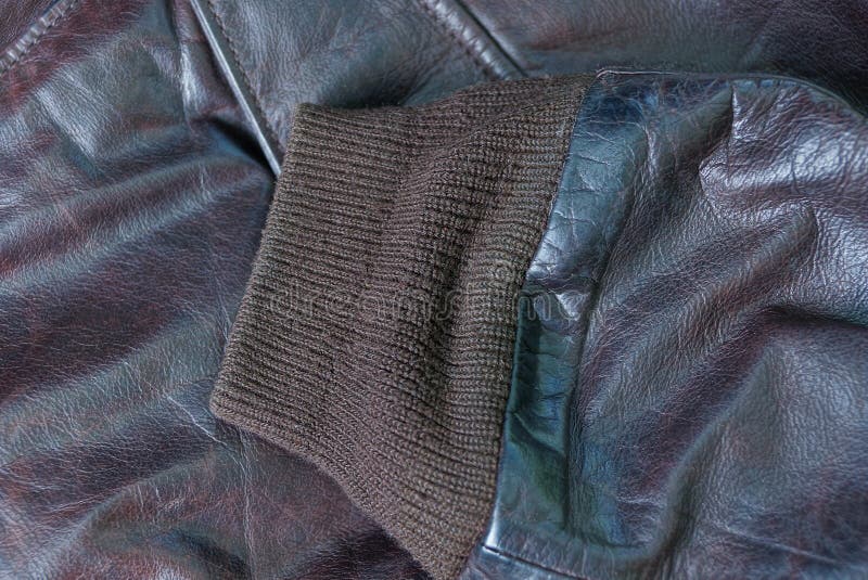 Texture from One Sleeve of Leather and Fabric on the Jacket Stock Photo ...