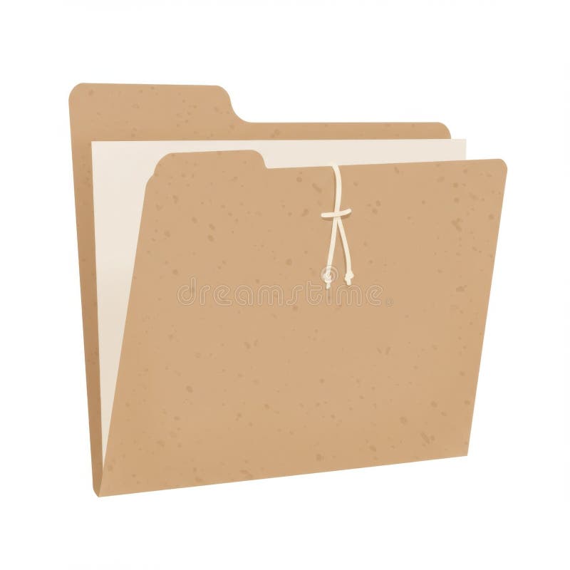 Brown Textured File Folder with String Tie Stock Illustration ...