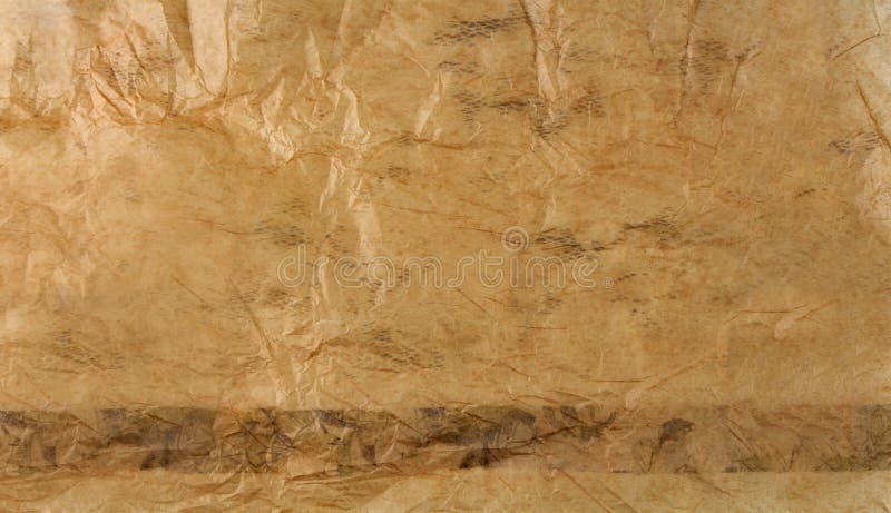 Brown Thin Crumpled Paper Closeup, Texture Background Stock Photo ...