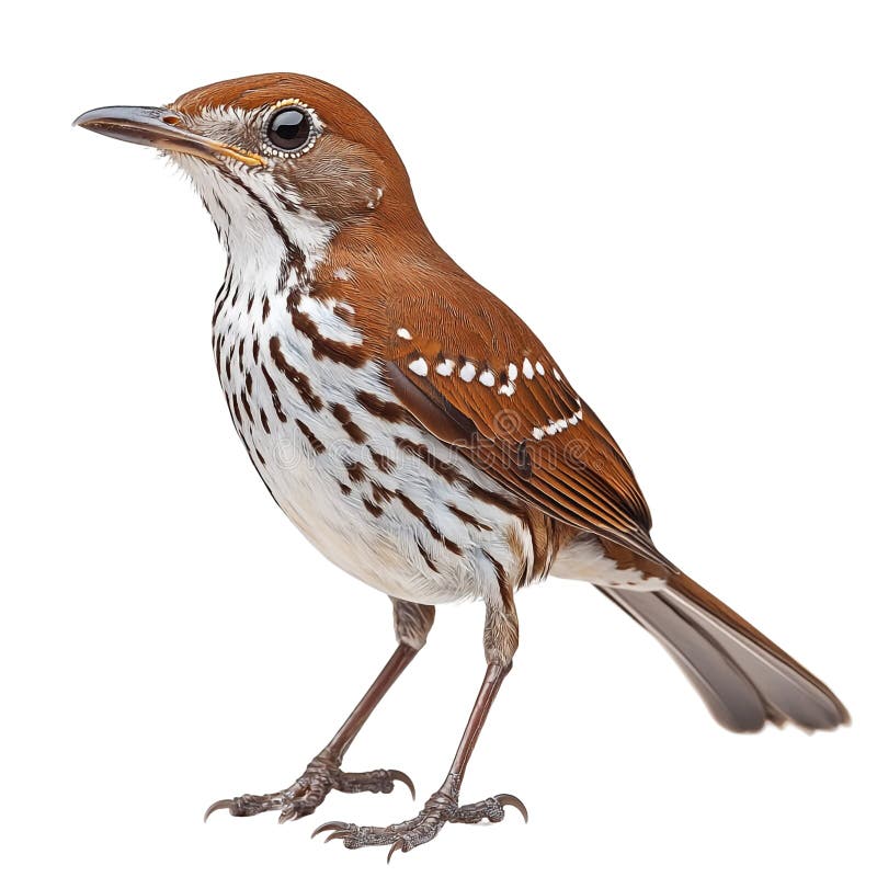 Brown Thrasher Bird Profile Isolated White Background Stock ...