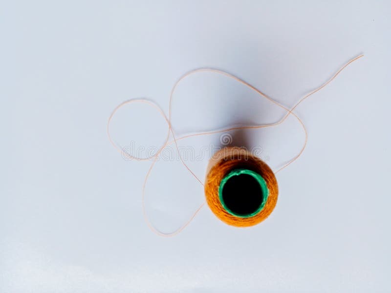 Brown Thread Isolated on White Background. Thread for Sewing Stock ...
