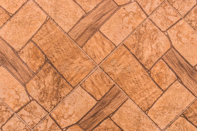 Brown Tile Floor with Abstract Pattern of Stone Texture Orange ...