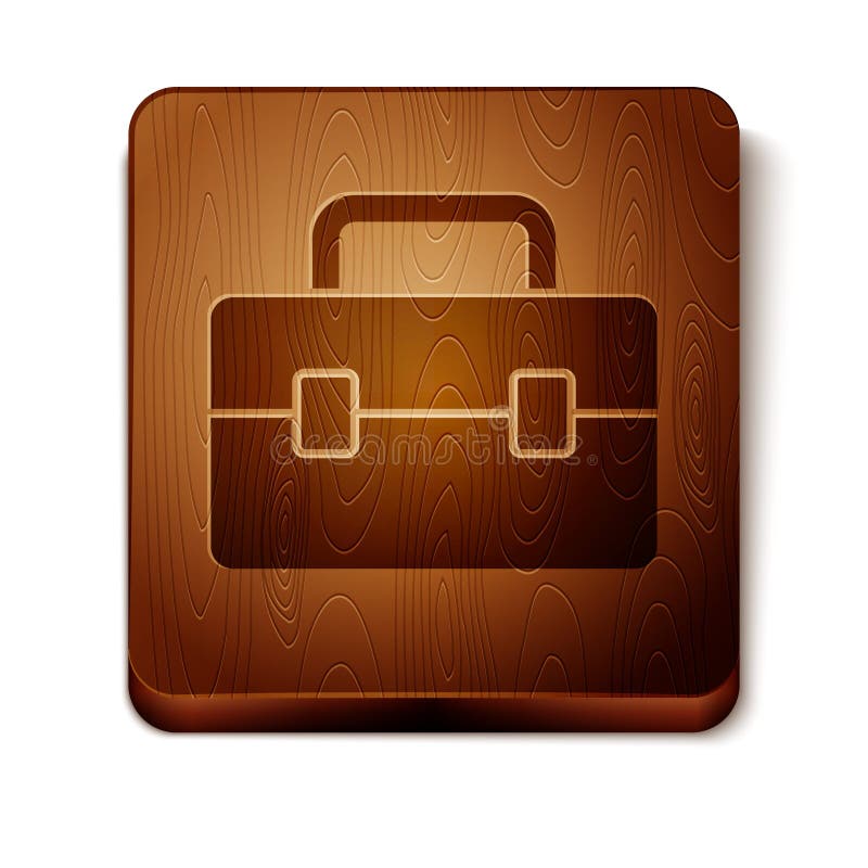 Brown Toolbox Icon Isolated on White Background. Tool Box Sign. Wooden ...