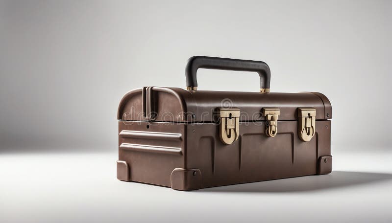 Brown Toolbox on Plain White Ai Generated Stock Illustration ...