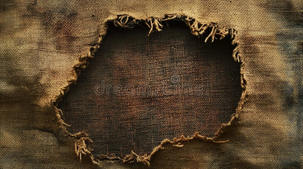Brown Torn Fabric Texture with Hole Background Stock Illustration ...