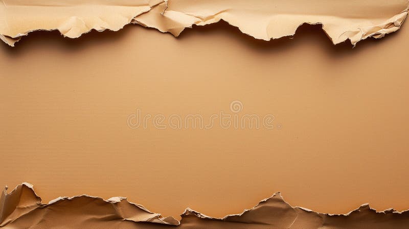 Brown Torn Paper Background with Jagged Edges, Creating Textured Frame ...