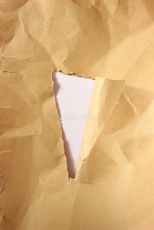 Brown torn paper with hole stock image. Image of pattern - 43070843