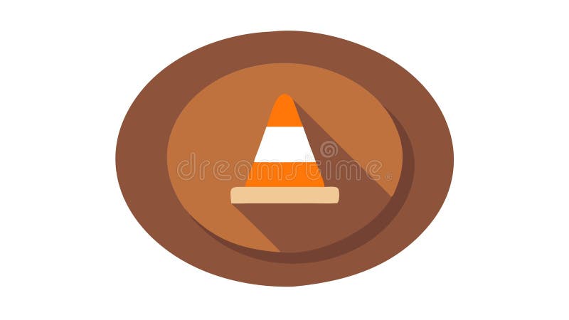 Brown Traffic Cone Icon, Indicating Caution or Road Work , Vector ...