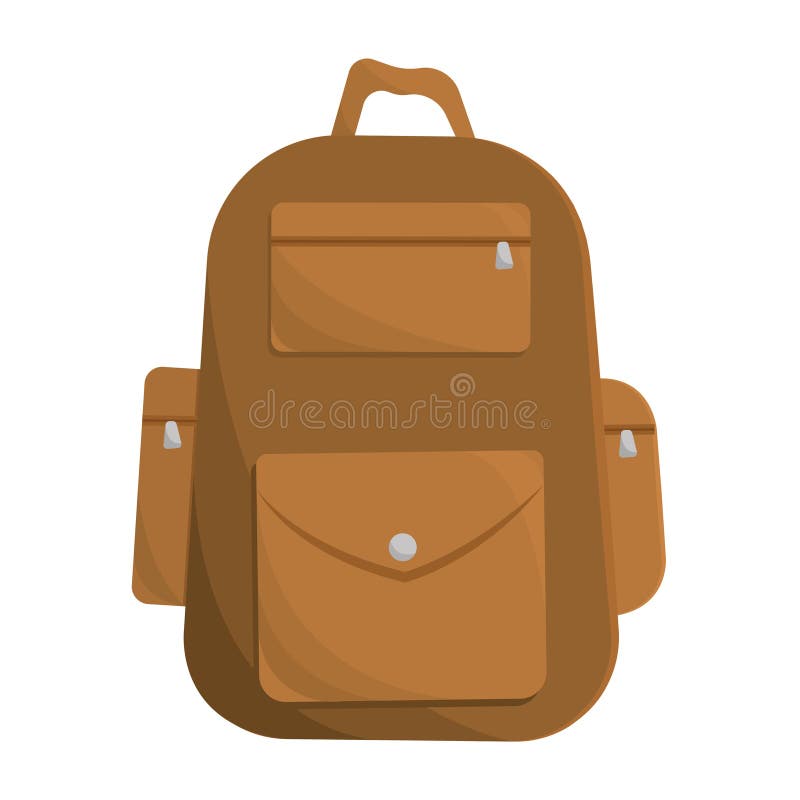 Brown Travel Backpack. Vector Stock Vector - Illustration of brown ...
