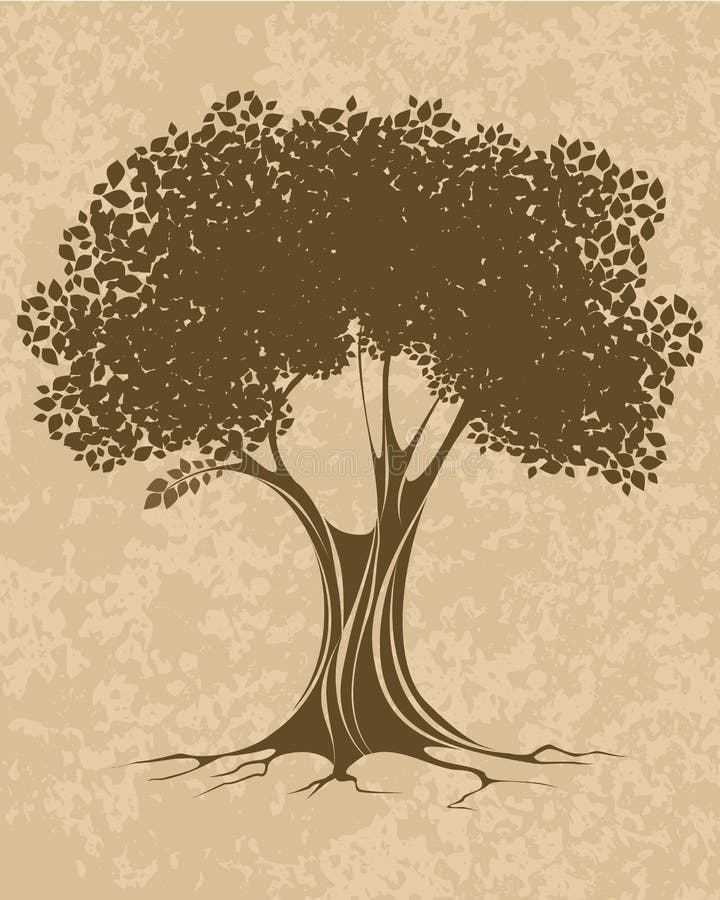 Brown tree stock vector. Illustration of floral, pattern - 52361954