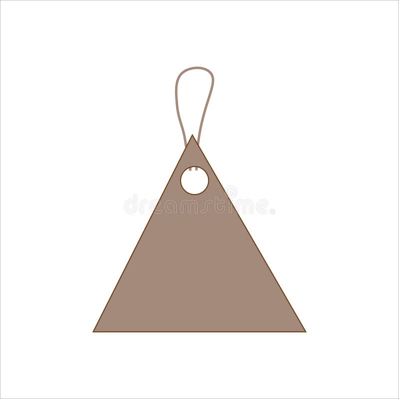 Brown Triangle Hanging Label on White Background Stock Illustration ...