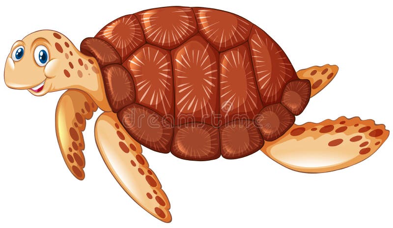 Brown Sea Turtle Icon Cartoon Black and White Stock Vector ...