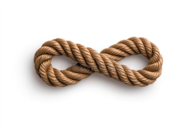 Brown Twisted Rope on Isolated Background - Rustic and Textured Stock ...