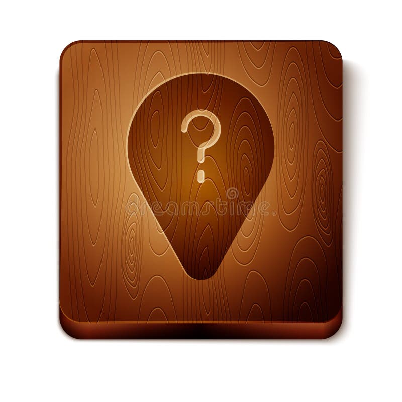 Brown Unknown Route Point Icon Isolated on White Background. Navigation ...