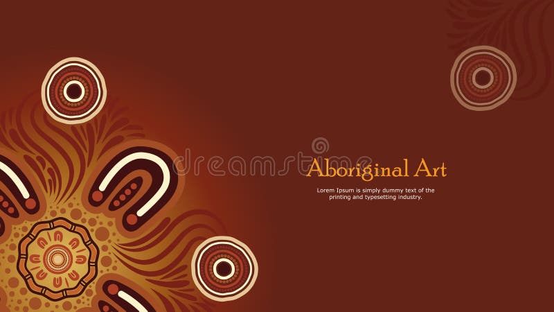 Brown Vector Banner with Aboriginal Artwork and Text. Stock ...