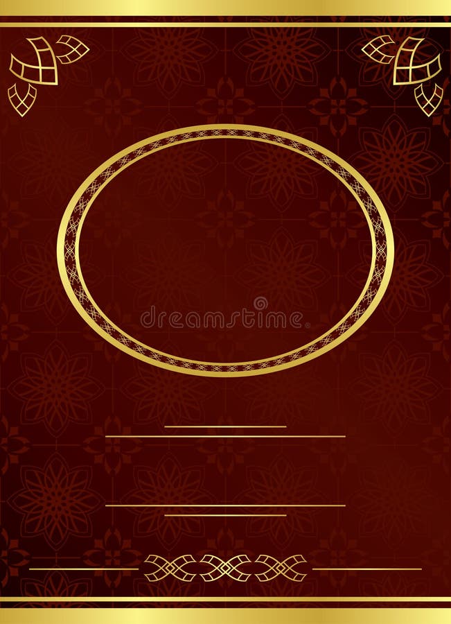 Brown Vector Card with Golden Frame Stock Vector - Illustration of ...