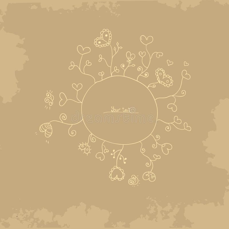 Brown vintage card stock vector. Illustration of baby - 32366167