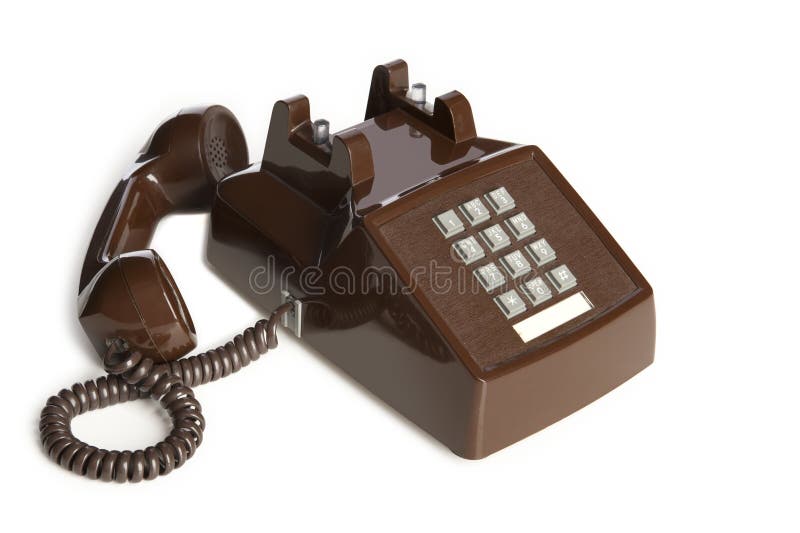 Brown Vintage Desk Phone stock photo. Image of button - 16464710