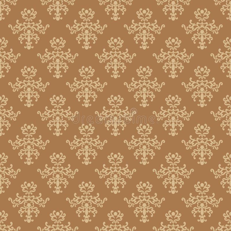Brown Vintage Vector Seamless Pattern Stock Vector - Illustration of ...