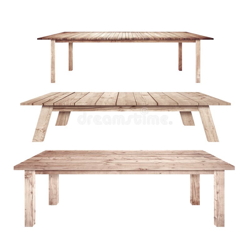 Brown Vintage Wooden Tables are Isolated White Background Stock Photo ...