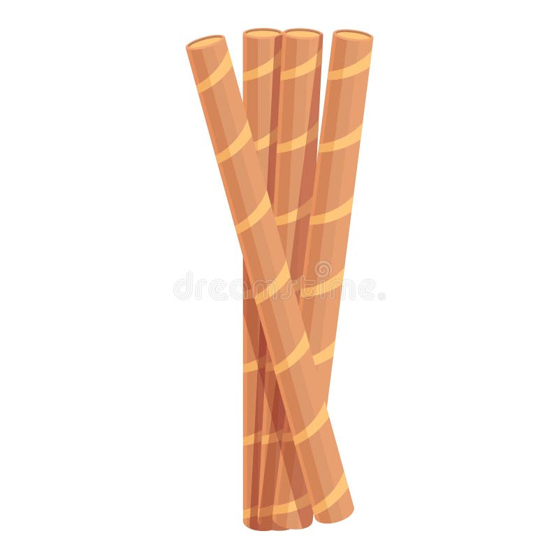Brown Wafer Rolls Icon Cartoon Vector. Stick Roll Stock Vector ...