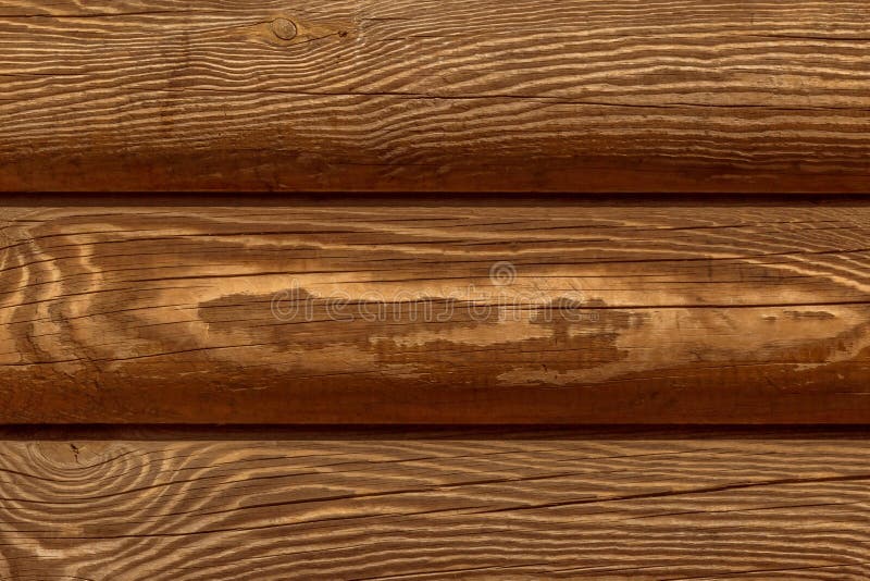 Brown Wall of Wooden Wall Made of Logs Stock Photo - Image of ...