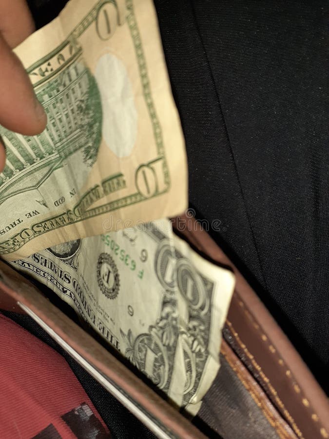 A brown wallet with money stock photo. Image of beach - 179590276