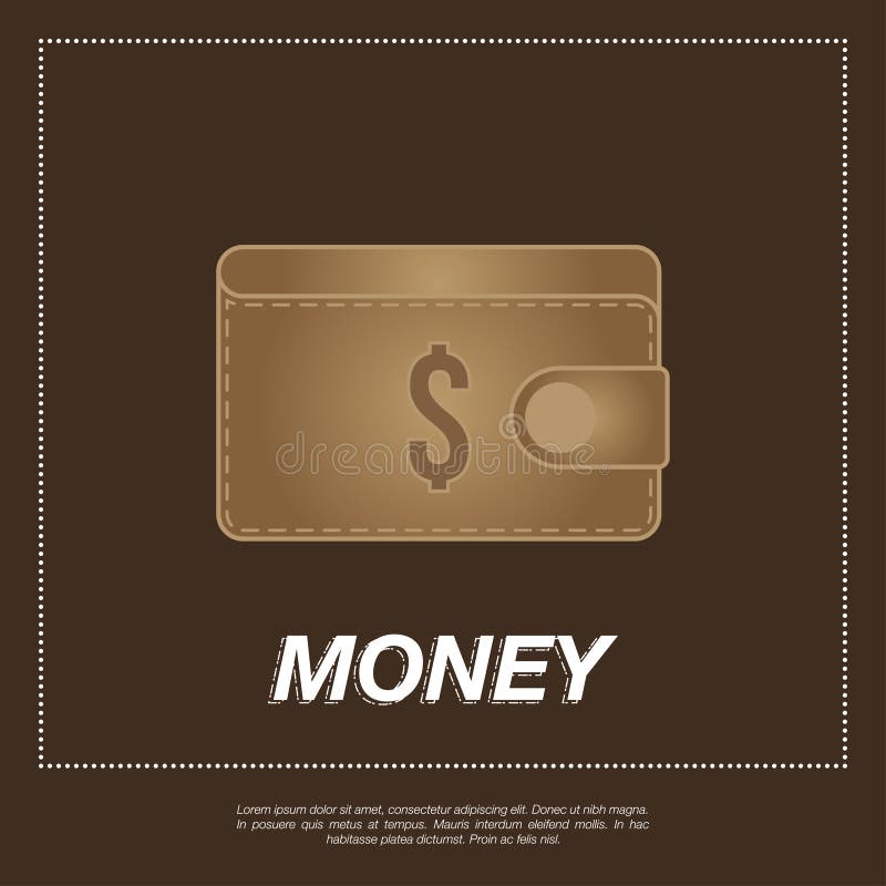 Wallet with Some Coins Vector Sign, Linear Style Pictogram Vector ...