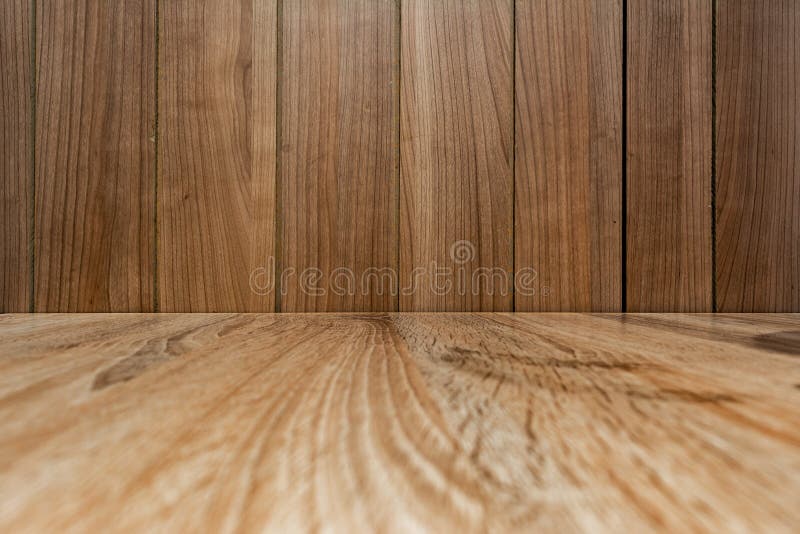 Brown Wallpaper and Table with Wood Texture Stock Photo - Image of ...