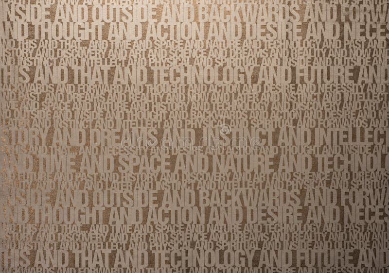 Brown Wallpaper with Word Design Stock Photo - Image of wallpaper, wall ...